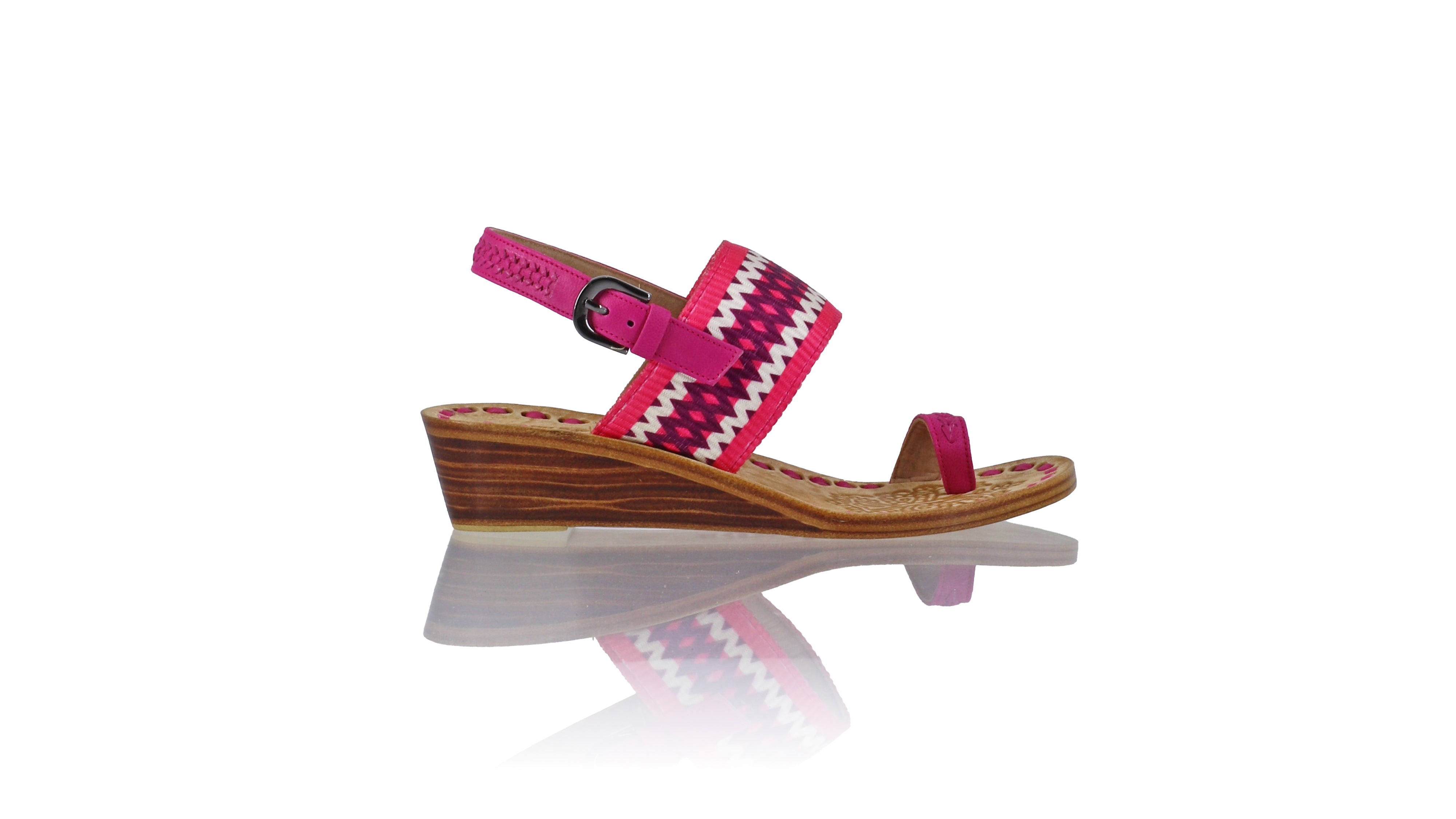 Prana 35mm Wedges - Fuschia & Fuschia Diamond Ribbon – NILUH DJELANTIK